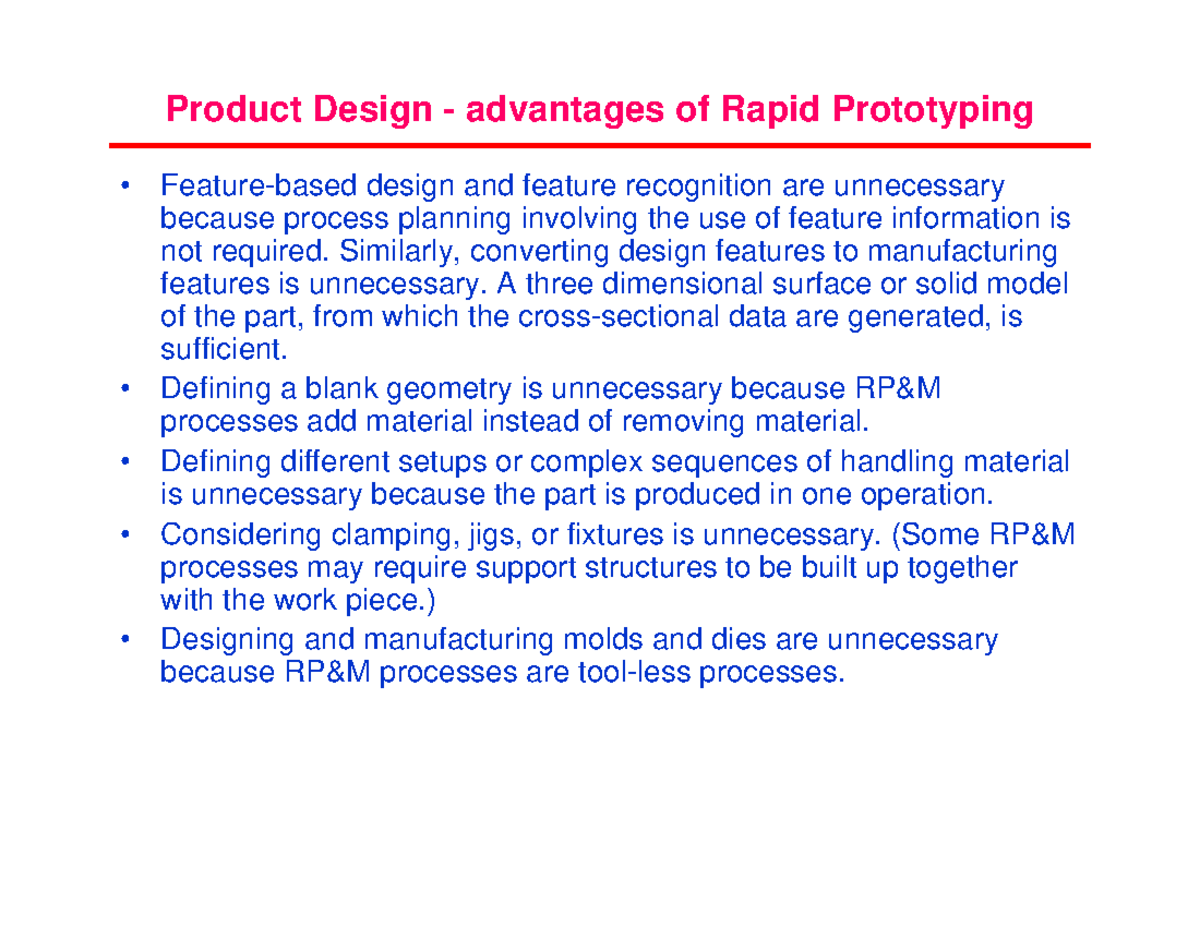 Liquid Based RPT Systems - Product Design - advantages of Rapid ...
