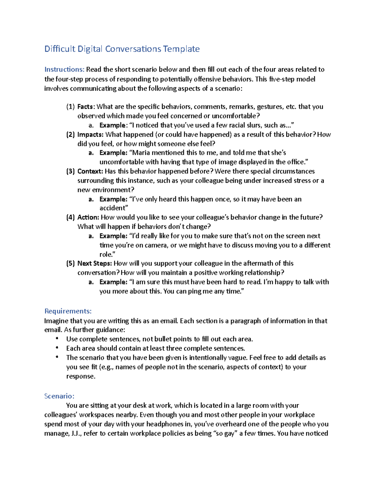 Difficult Digital Conversations - This five-step model involves ...