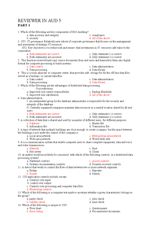 Aud-10-22 - Auditing Review Audit Sampling - AUDIT PROCEDURES, EVIDENCE ...