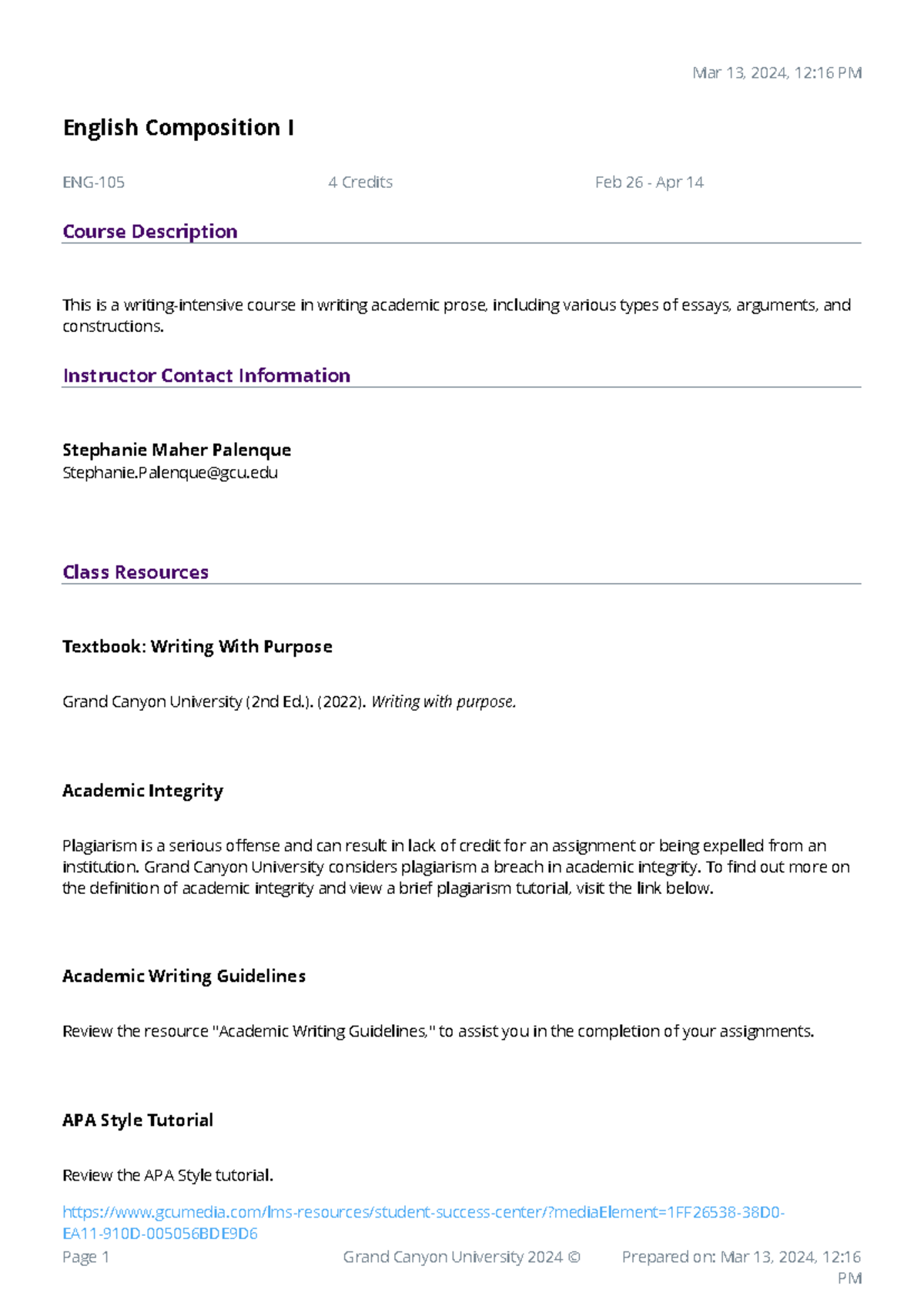 Syllabus ENG-105- Gtronl 1-20240226 - Mar 13, 2024, 12:16 PM English ...