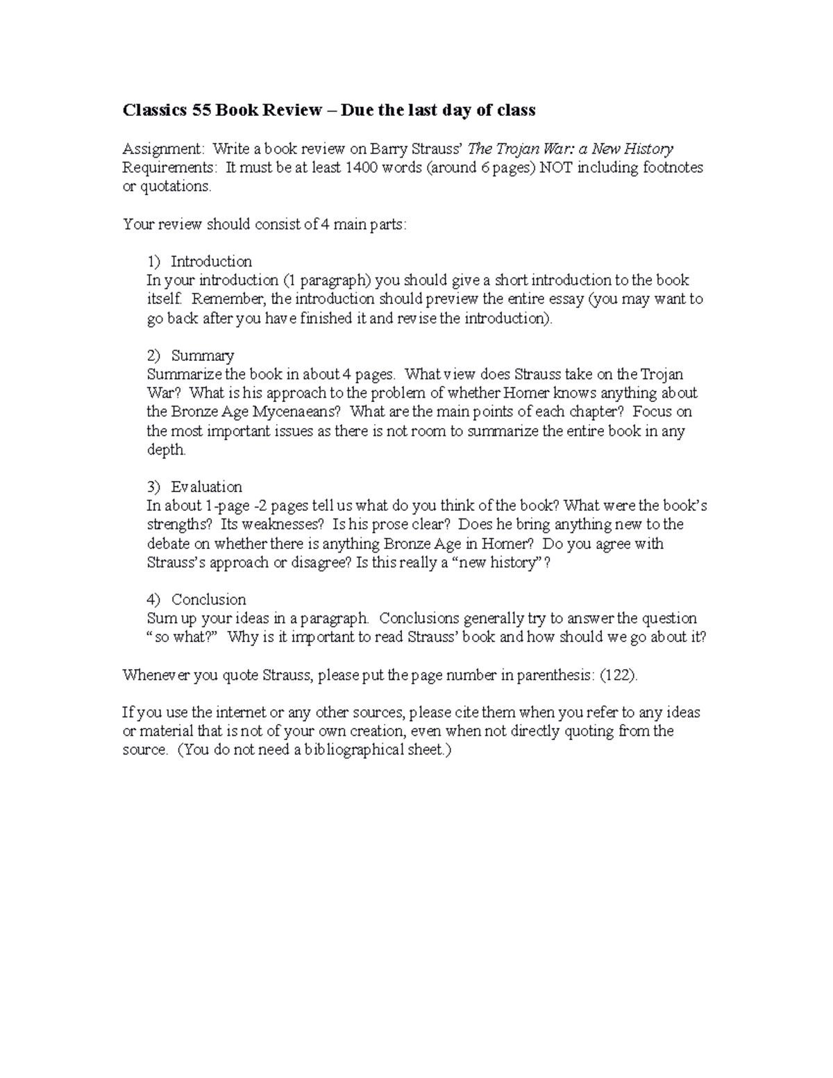 Classics 55 Book Review Prompt - Classics 55 Book Review – Due the last ...