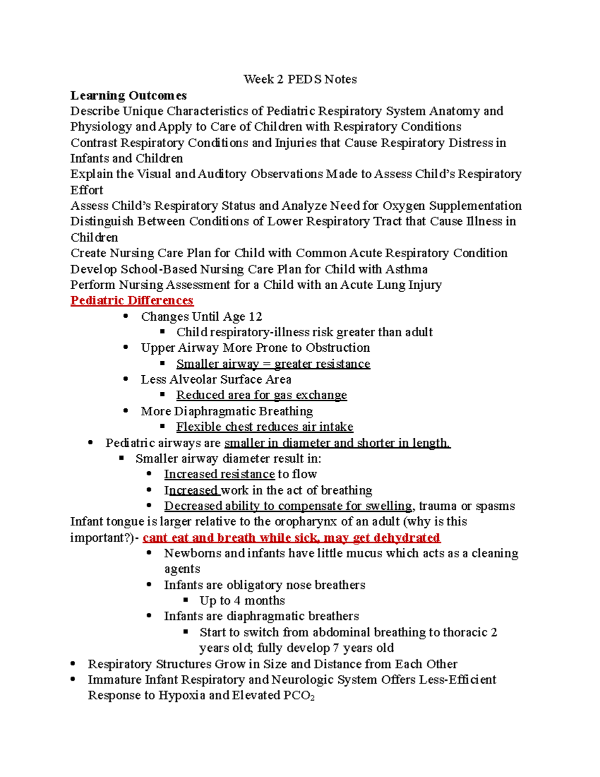 Week 2 PEDS Notes power point notes - Week 2 PEDS Notes Learning ...