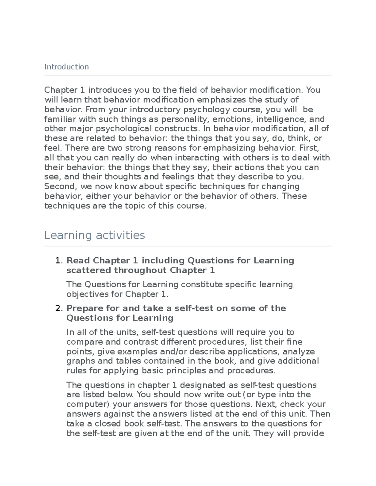 Unit 1 - Practice questions. - Introduction Chapter 1 introduces you to ...