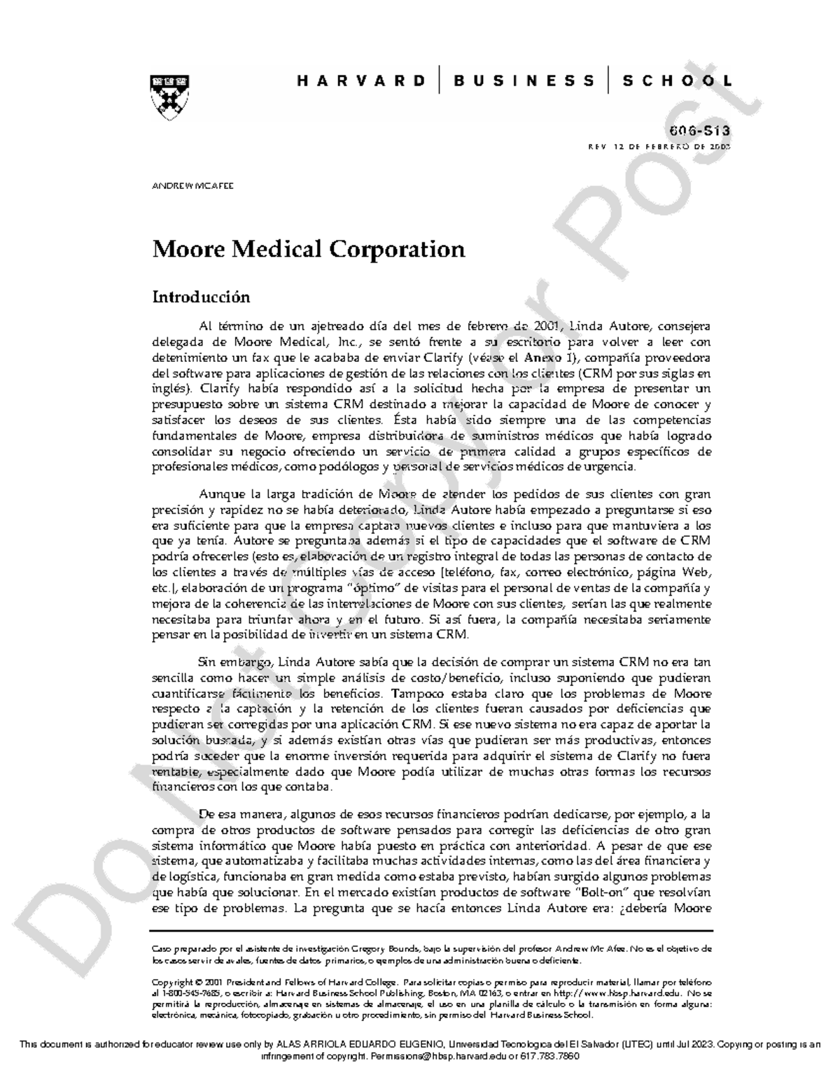 Caso Moore Medical Corporation - 6 0 6 -S 1 3 R E V. 1 2 D E F E B R E ...