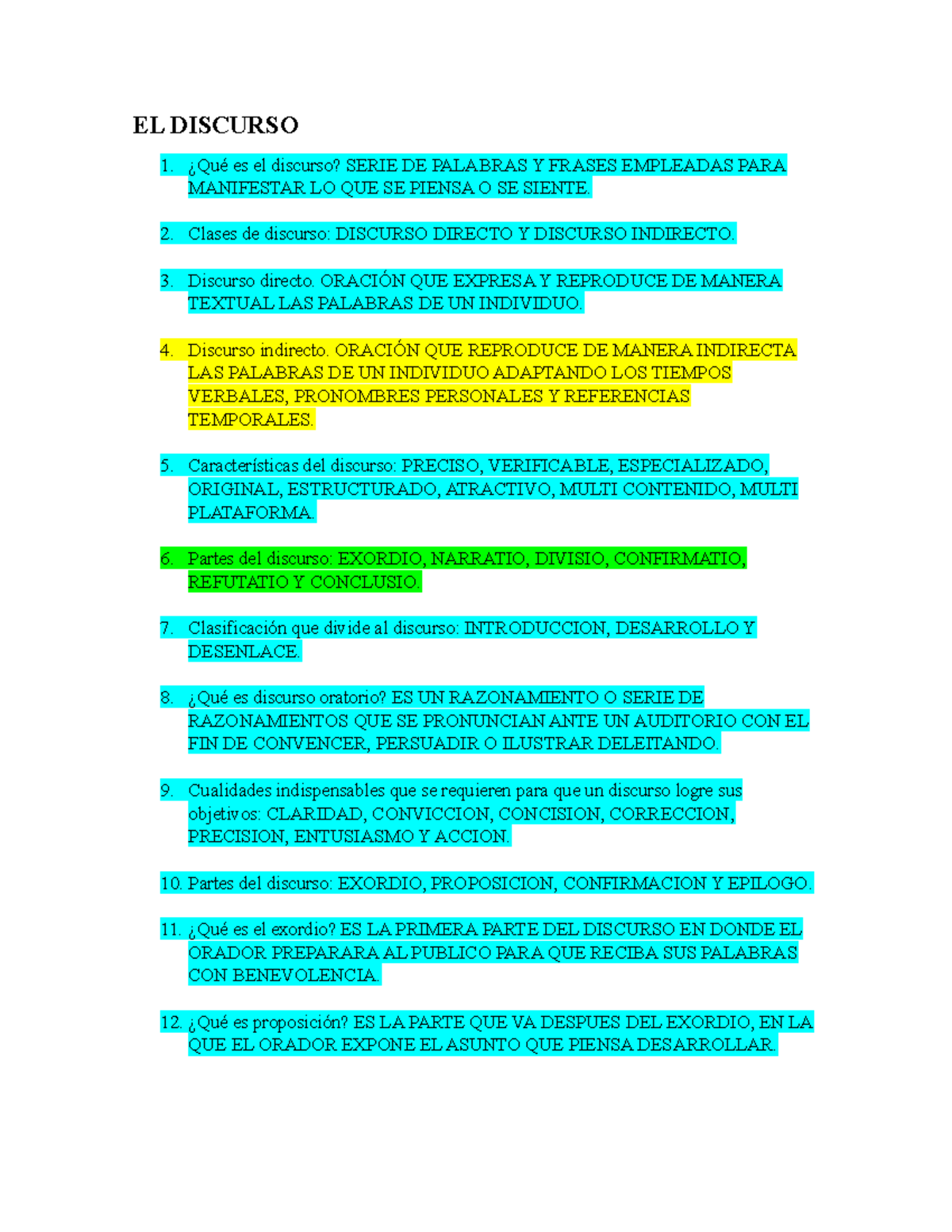 Laboratorio Oratoria Forense - EL DISCURSO 1. ¿Qué es el discurso ...