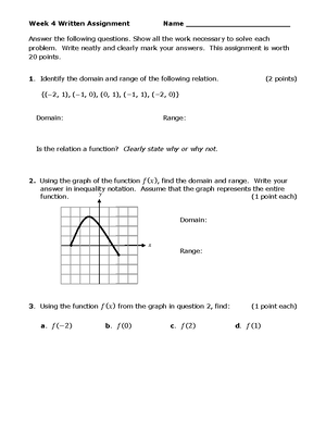 Q1 - Worksheet noteS weekly assignment 1 to do list week 1 - MATH-130 ...