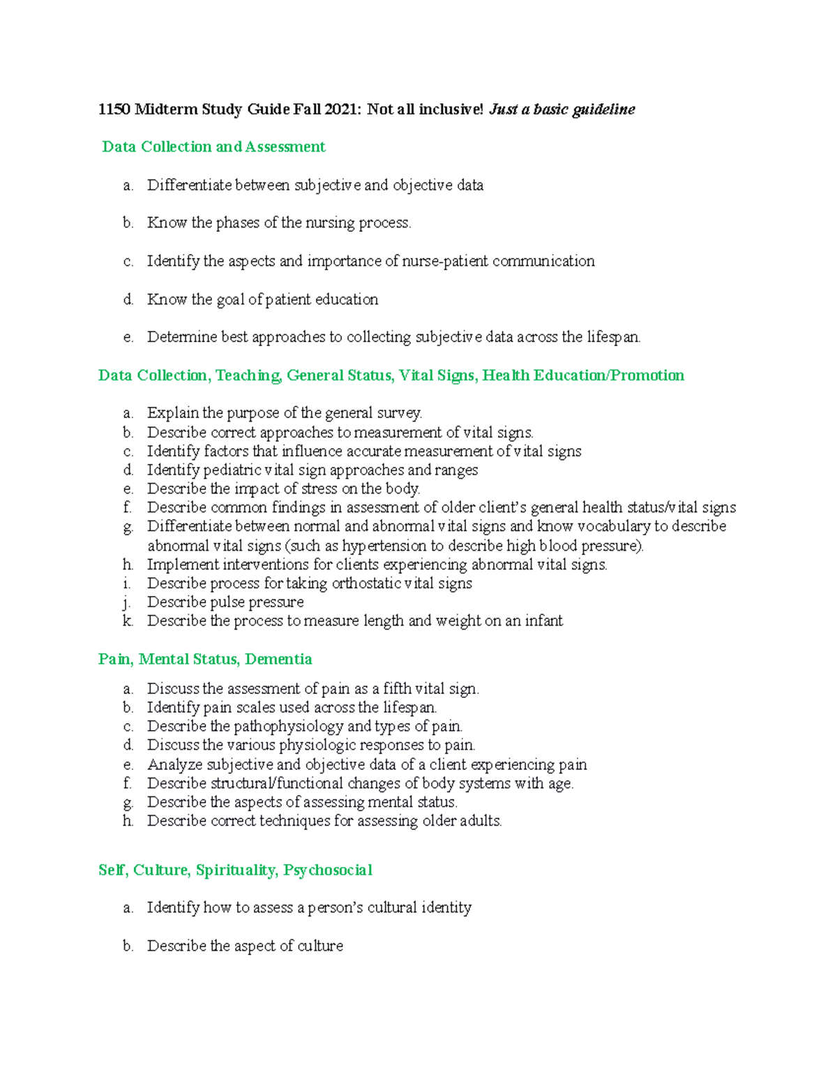 1150 Midterm Study Guide Fall 2021 (1)[5560] - 1150 Midterm Study Guide ...