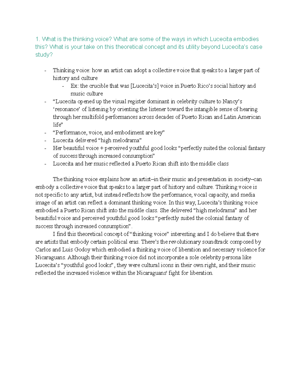 Thinking voice discussion - What is the thinking voice? What are some ...