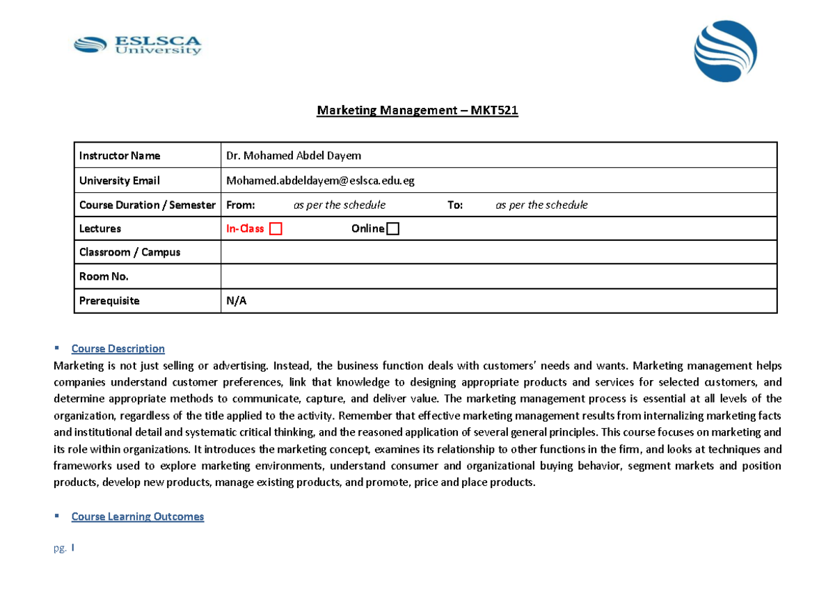 2023-08-31 Marketing Management MKT521-CDF - Marketing Management – MKT ...