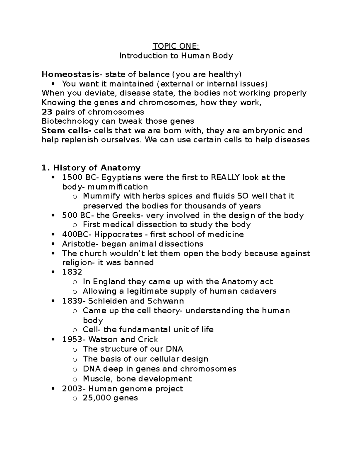 Topic ONE - BIO 152 Chapter 1 notes- Prof Hernandez - TOPIC ONE ...