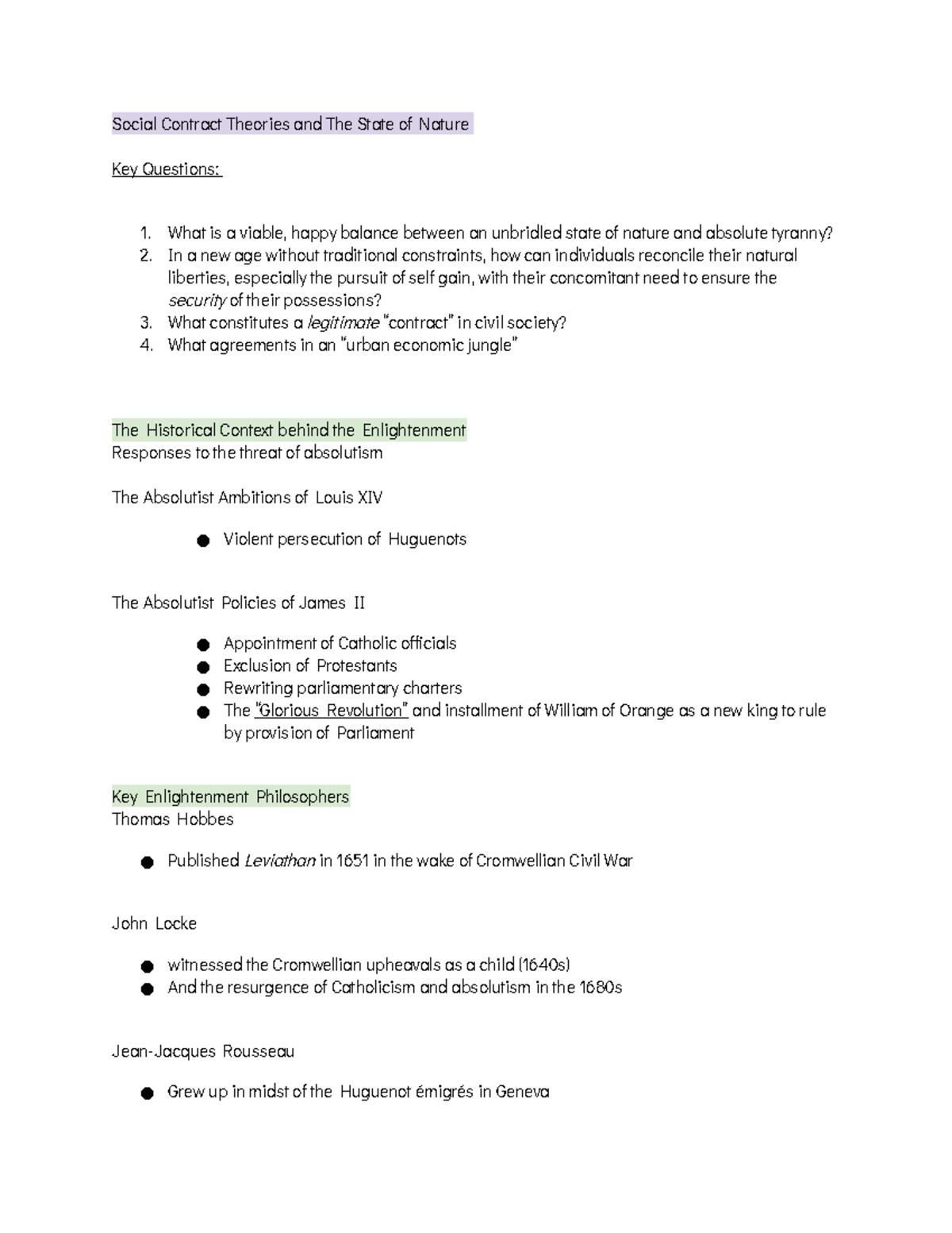 Enlightenment - MMW 14 - Edmond Chang - Social Contract Theories and ...