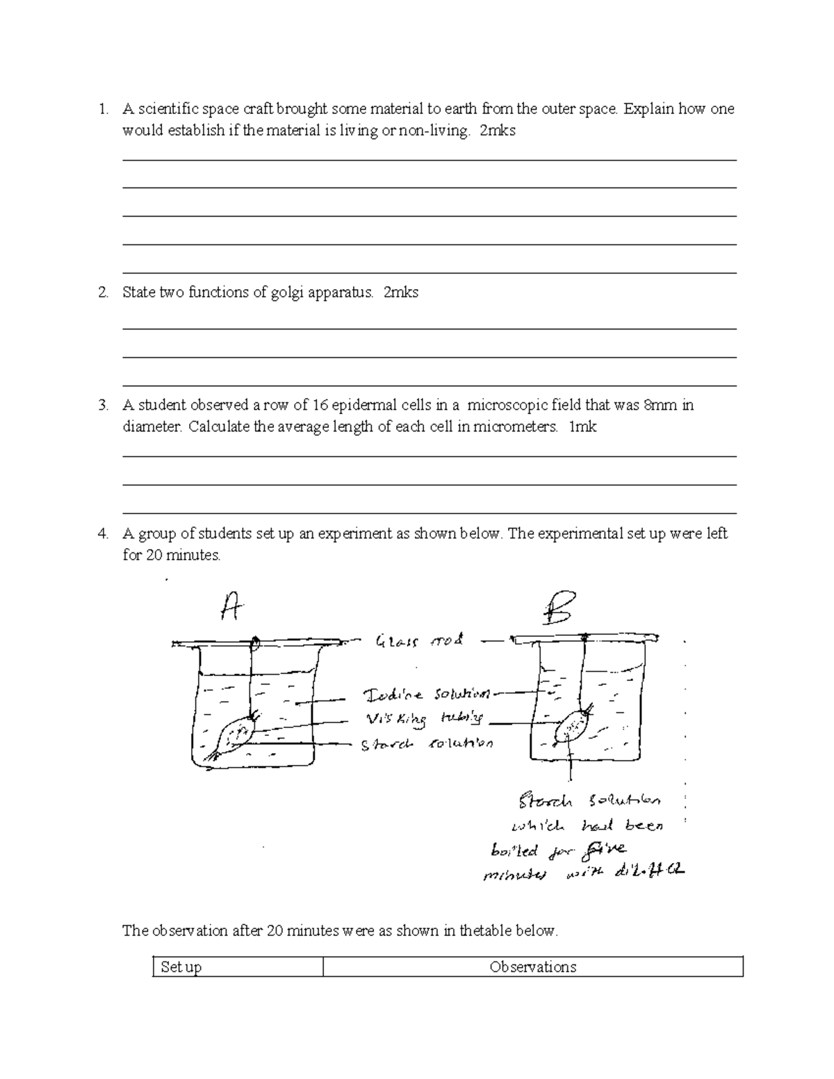 BIO - NOTES - A scientific space craft brought some material to earth ...