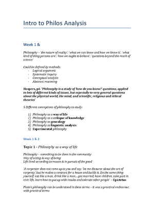 What is philosophy- 1 - Lecture notes - What is philosophy? 1- Should ...