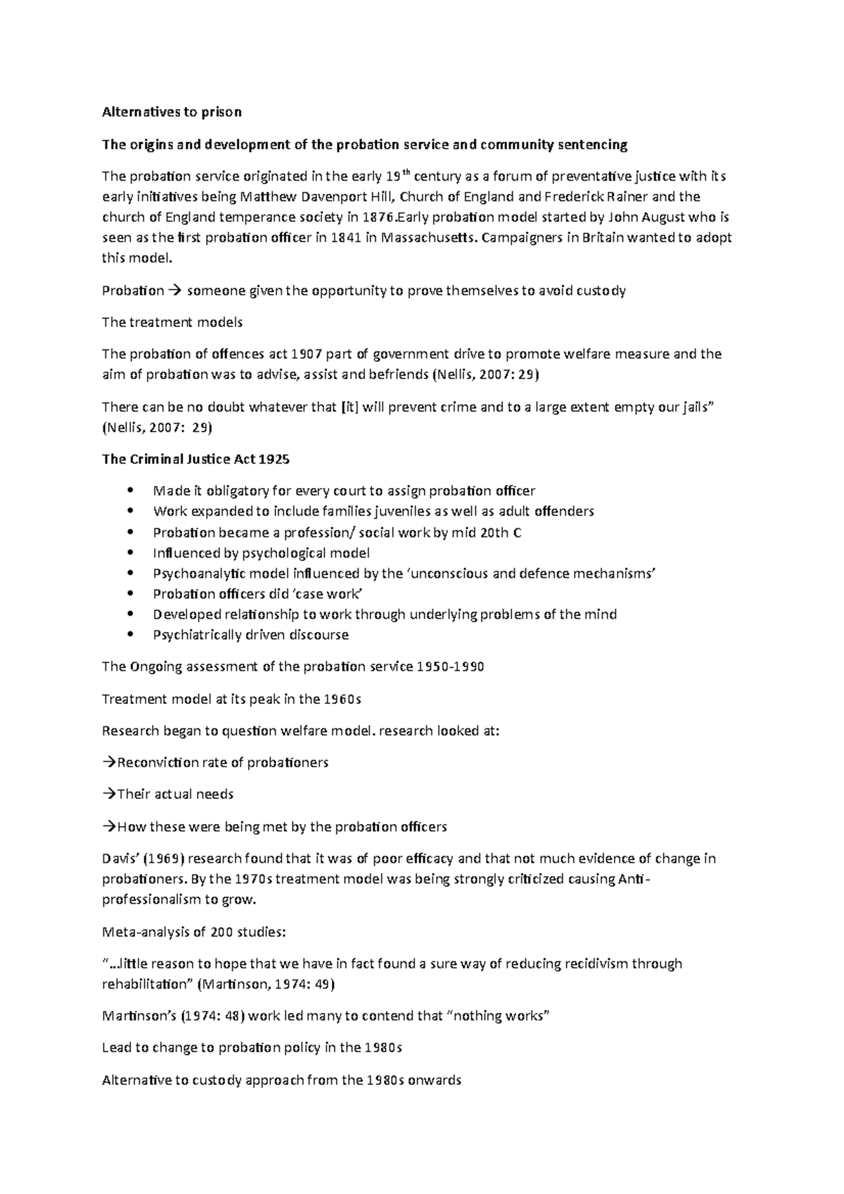 Alternatives to prison sentences (probation and community ...