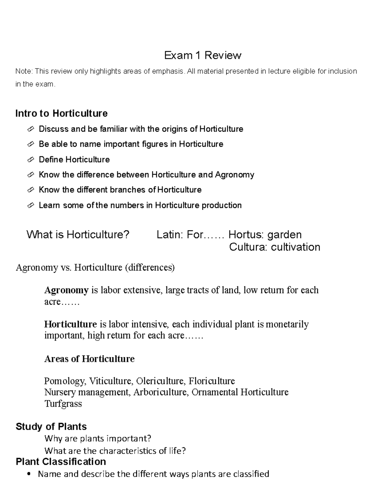 Exam 1 Review Spring 2022 - Exam 1 Review Note: This review only ...