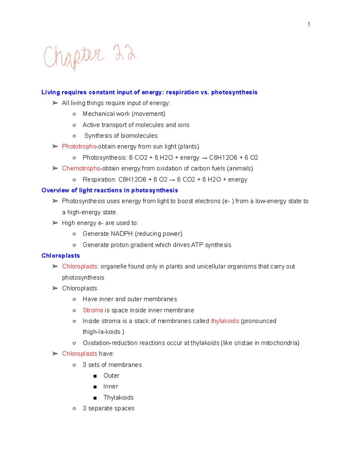 Biochem Chapt 22 - lecture slide notes marc wold - Living requires ...