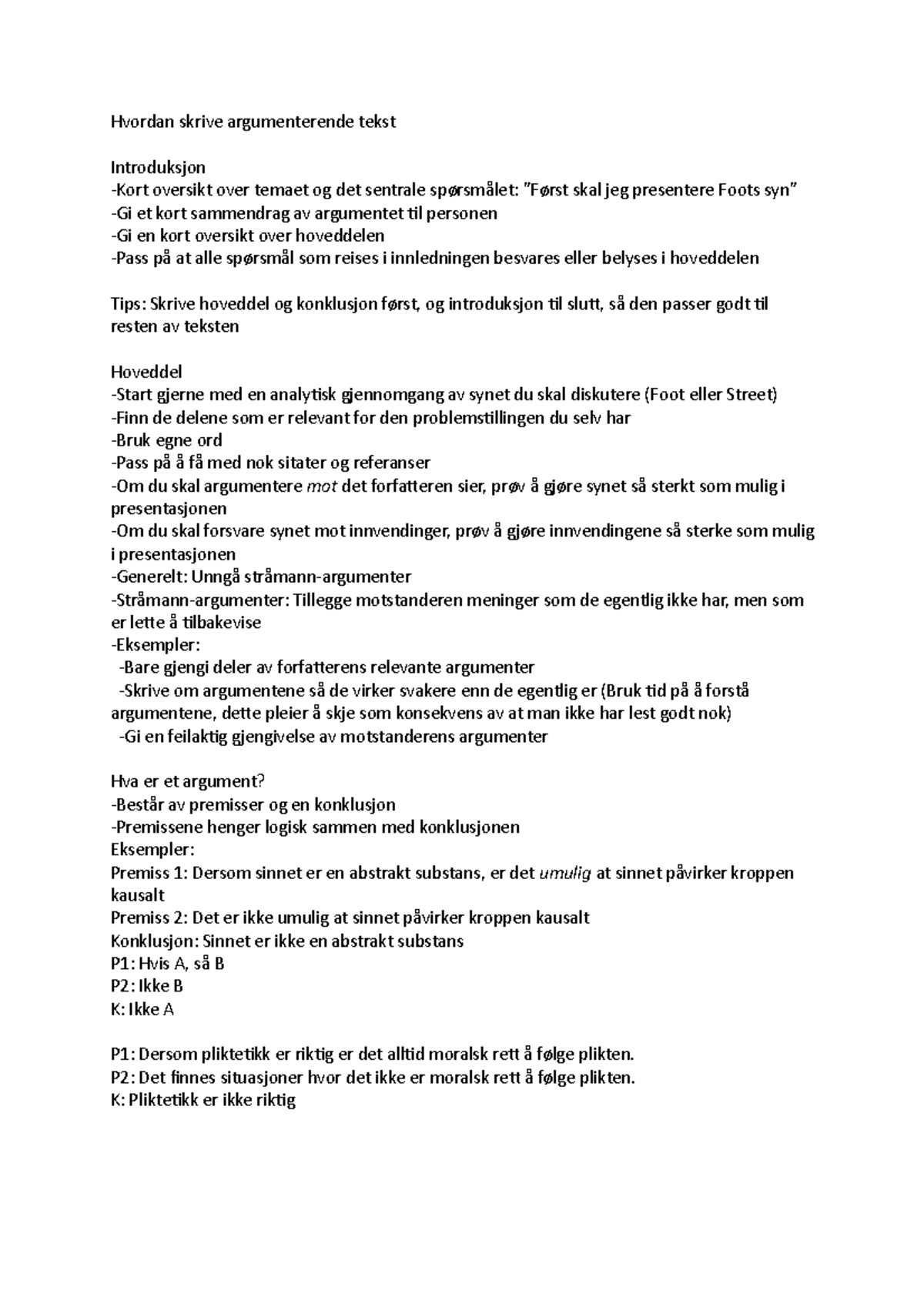 Hvordan skrive argumenterende tekst - Hvordan skrive argumenterende tekst Introduksjon -Kort ...