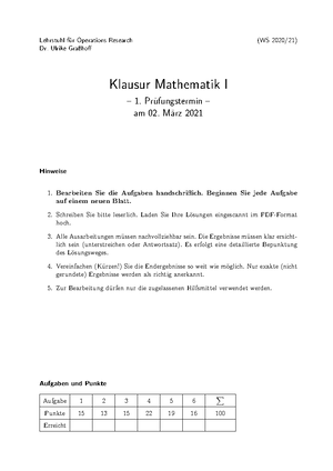 Serie 2 Loesungen - Matheübungen - Mathematik I Wintersemester 22/ Dr ...