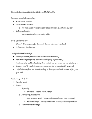 Chapter 5 Notes - Nonverbal Messages: Chapter 5 Characteristics of ...