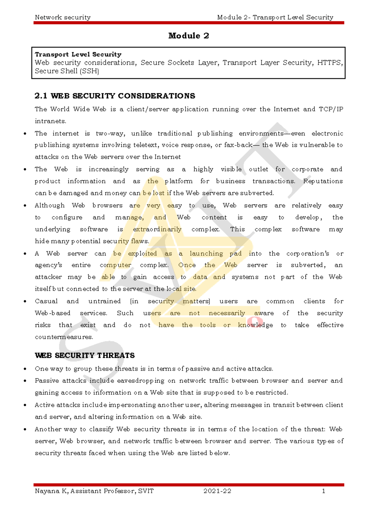NS Mod2@Az Documents - notes - Module 2 Transport Level Security Web ...