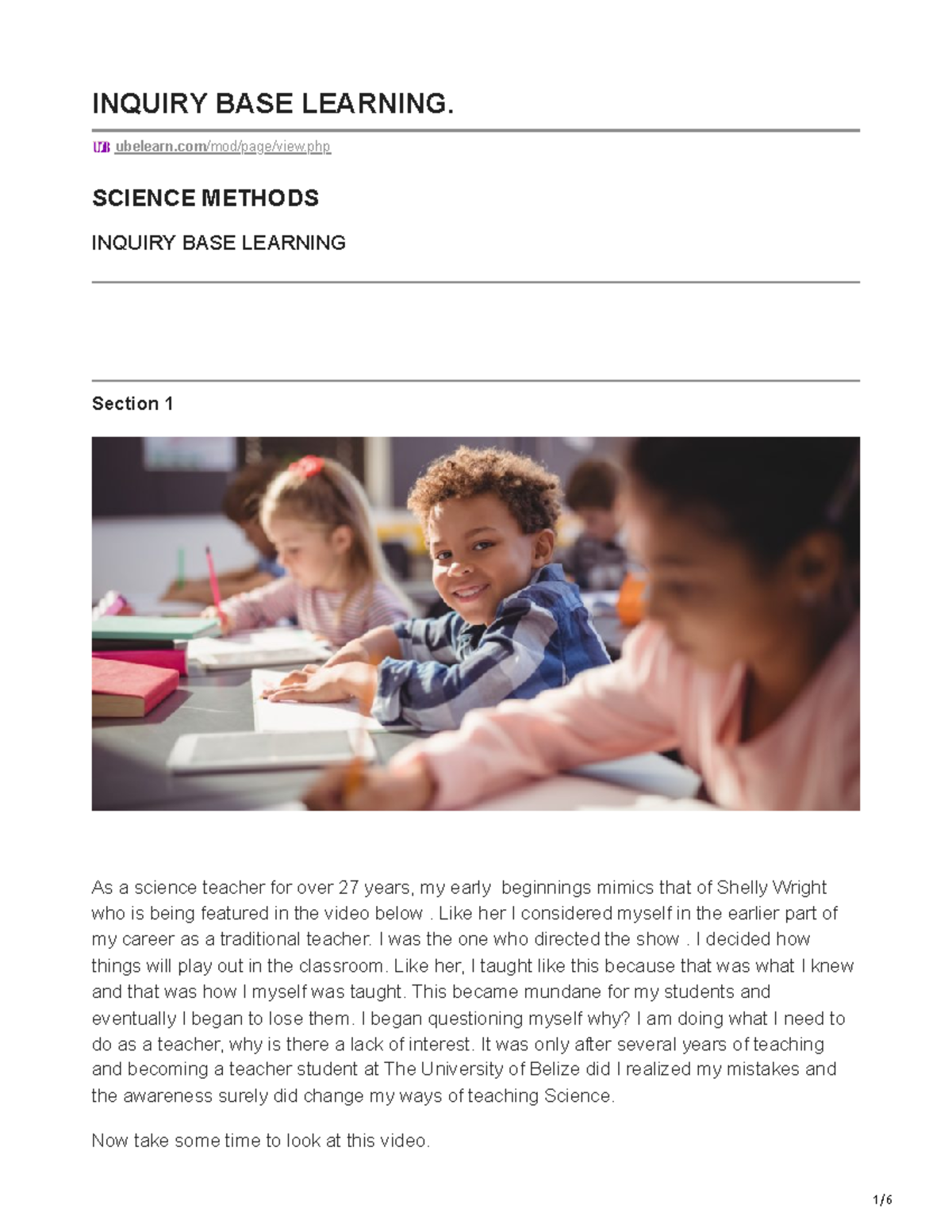 Week 3 - Week 3 - INQUIRY BASE LEARNING. ubelearn.com/mod/page/view ...