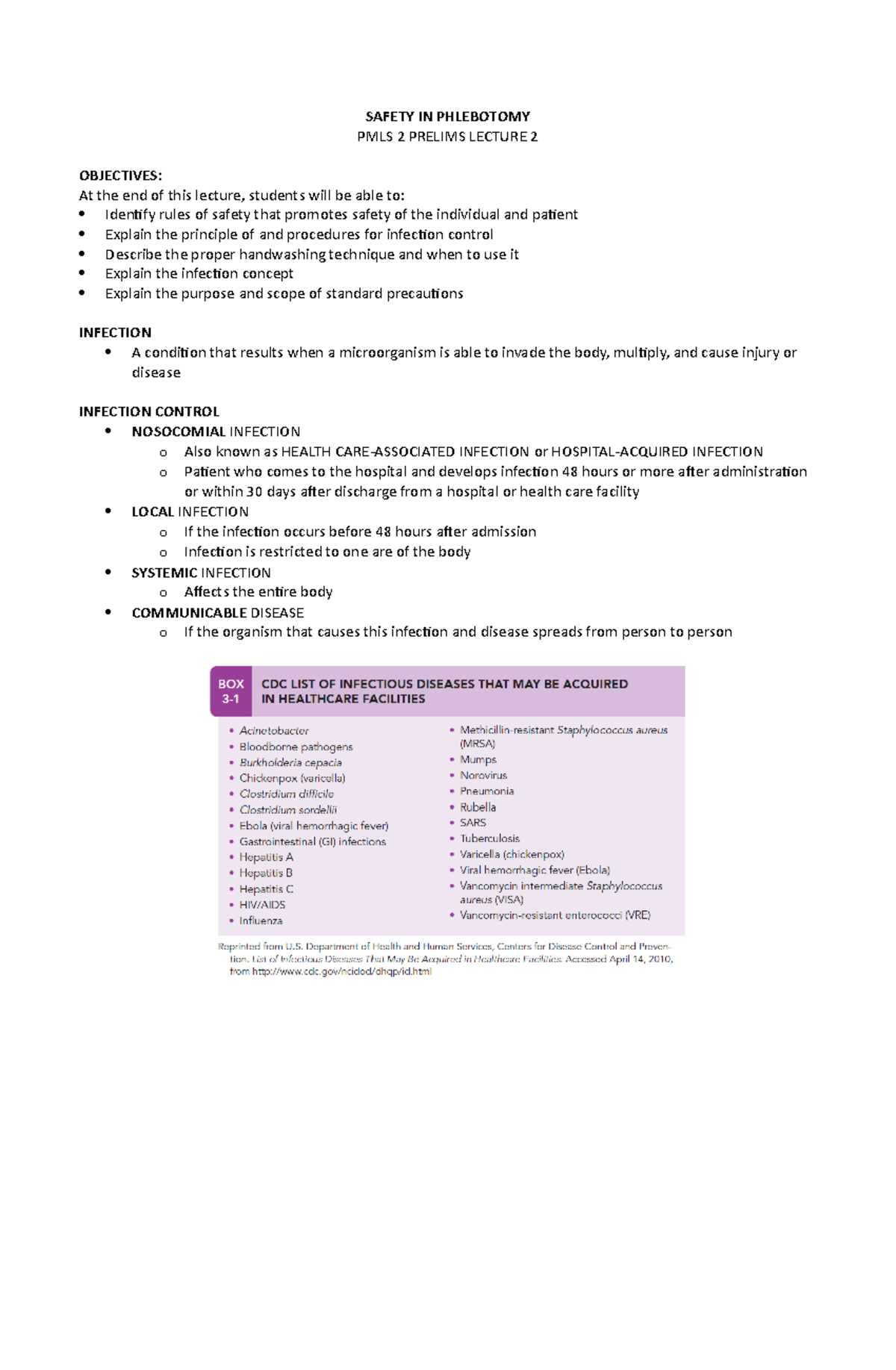 2 Safety IN Phlebotomy copy - SAFETY IN PHLEBOTOMY PMLS 2 PRELIMS ...