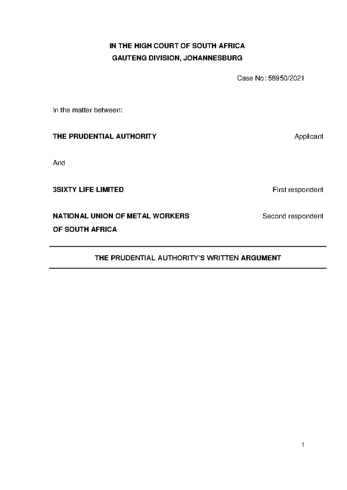 PA-Heads of argument-Rule Nisi return date-14March 2022 - IN THE HIGH ...