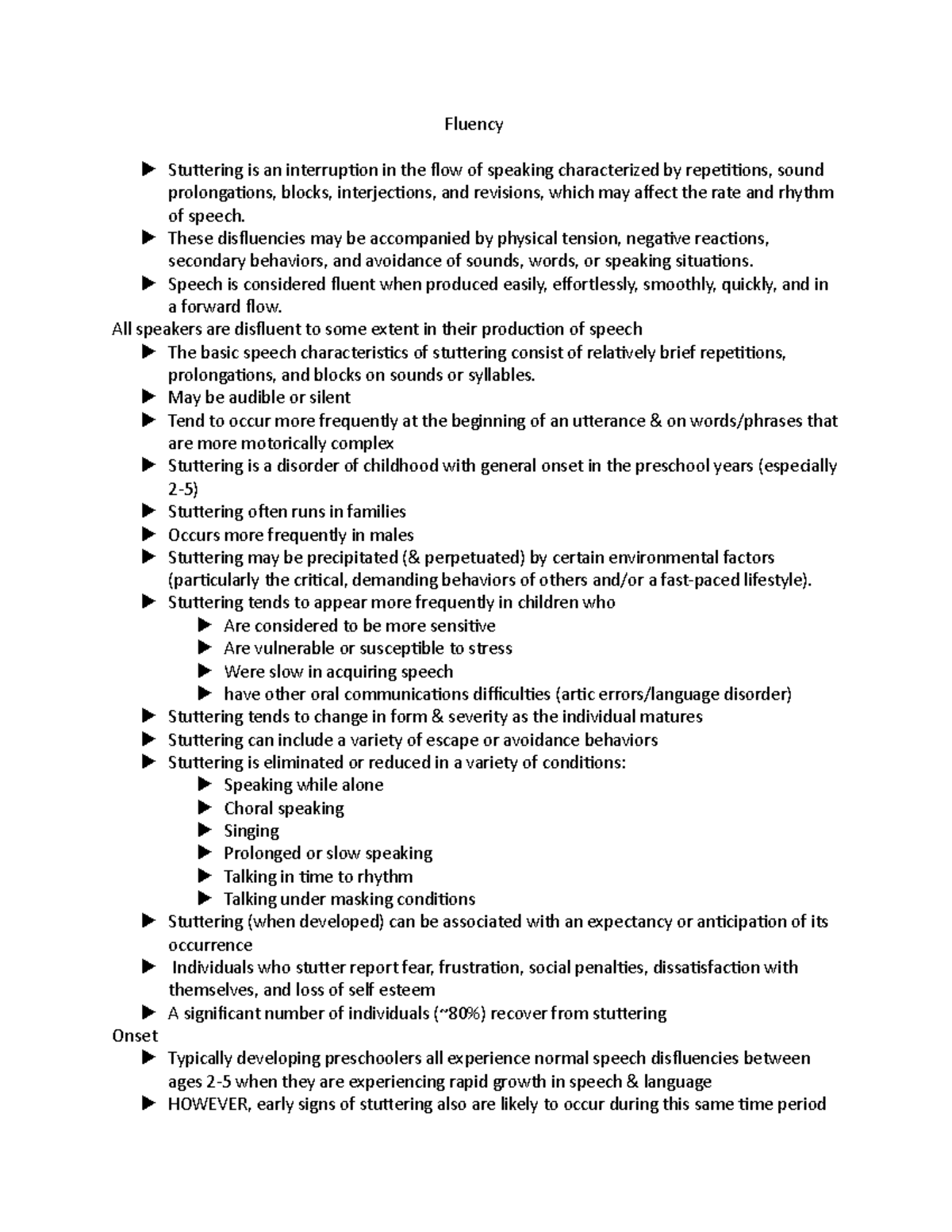 Fluency Evaluation - Fluency u Stuttering is an interruption in the ...
