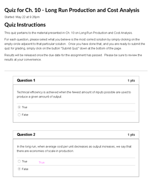 Quiz for Ch. 4 & 5 - Supply and Demand - Quiz for Ch. 4 & 5 - Supply ...