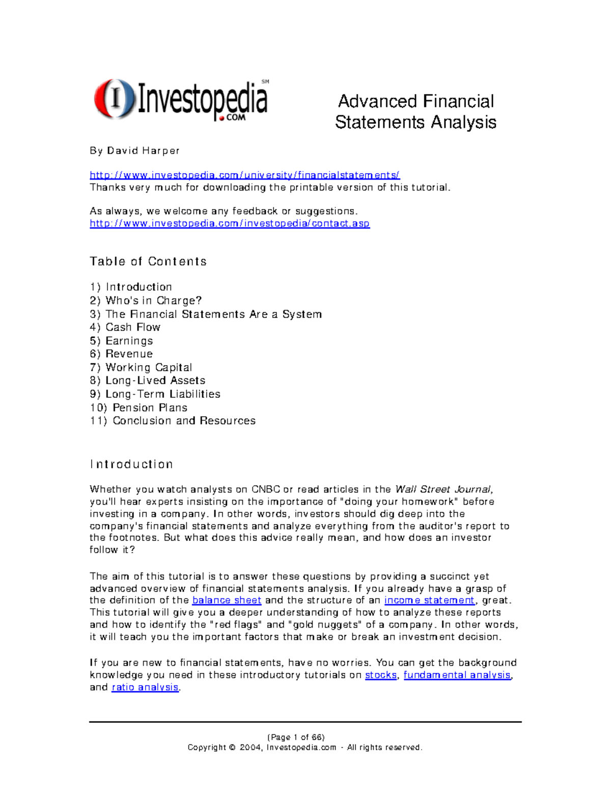 Advanced Financial Statements Analysis - Advanced Financial Statements ...