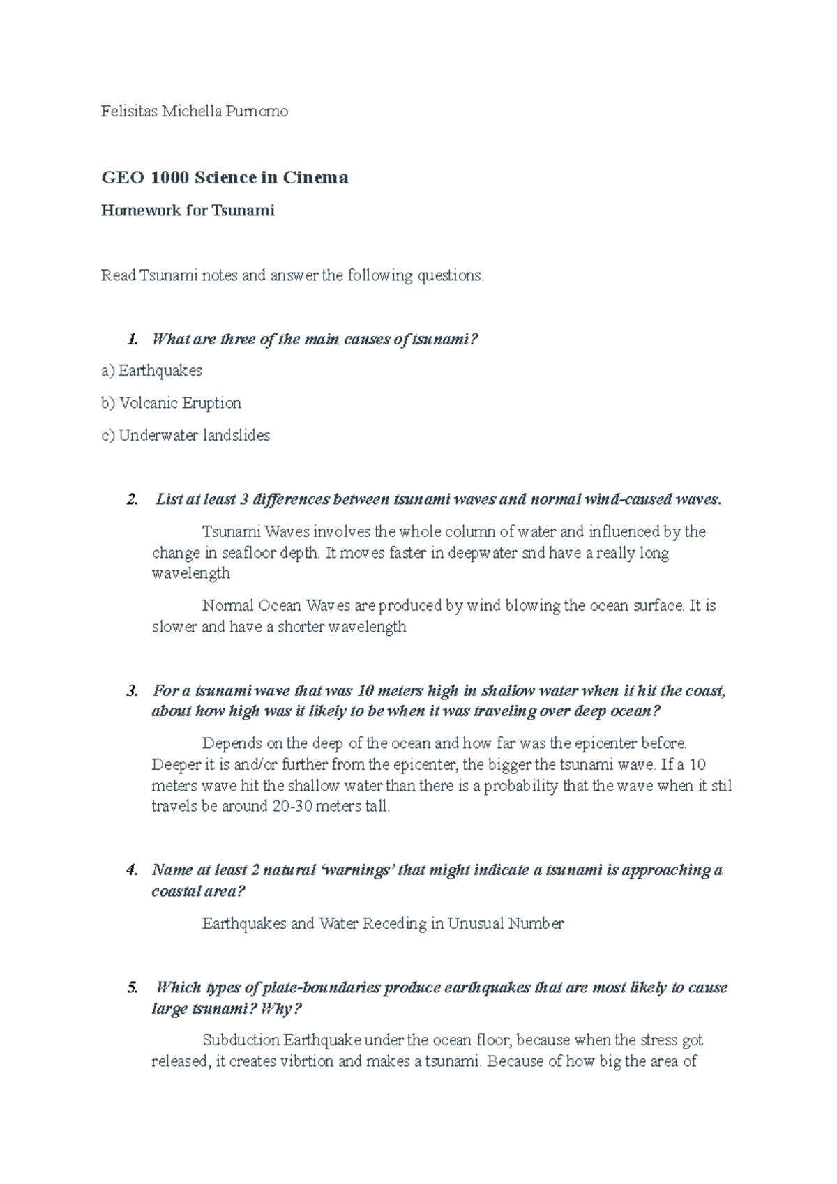 GEO 1000 Science in Cinema HW3 (Felice) - Felisitas Michella Purnomo ...