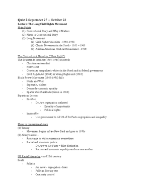 PS 386 Reading Summaries Civil Rights and Black Power - The Long Civil ...