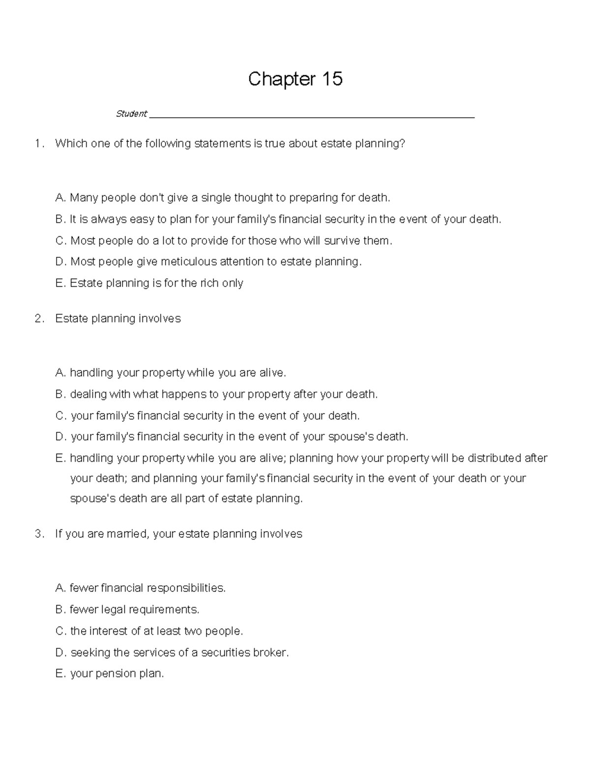 Ch 15 questions - Chapter 15 Student: - Studocu