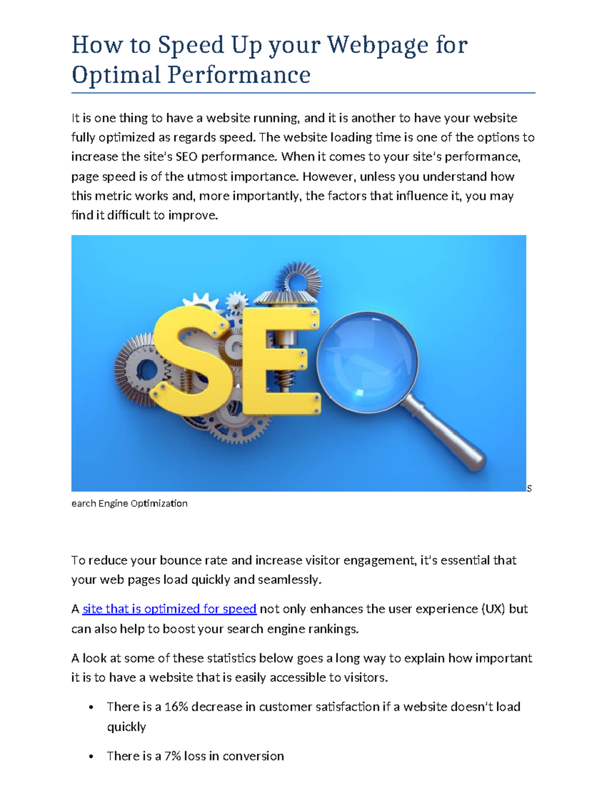 How to Speed Up your Webpage for Optimal Performance - The website ...