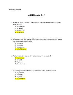 Lab Exercise Set 12 - Mia Fritsch-Anderson 1. Set RSIZE to 5. Set CSIZE to 7. Write a program ...