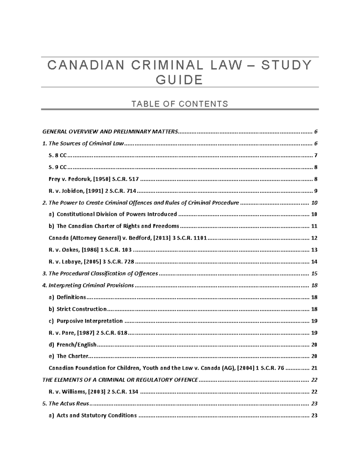 Canadian Criminal Lae samplenotes - C A N A D I A N C R I M I N A L L A ...