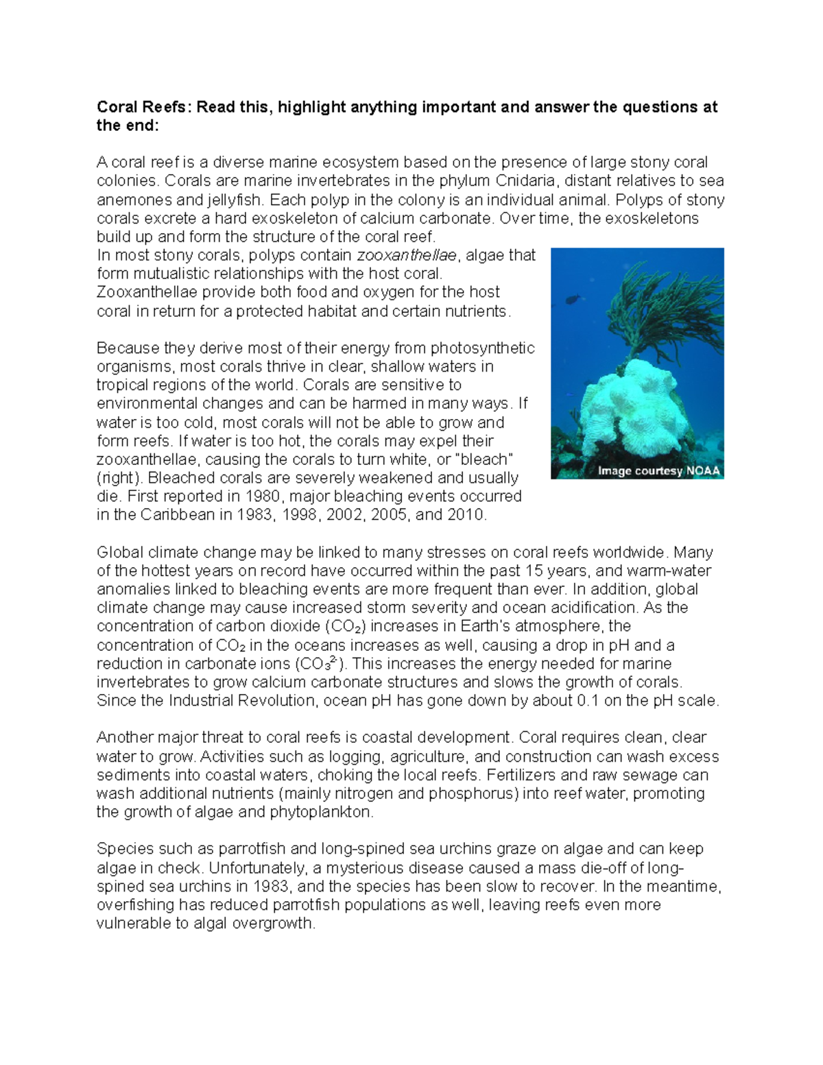04 - Coral Reef Gizmo Background reading - Coral Reefs: Read this ...