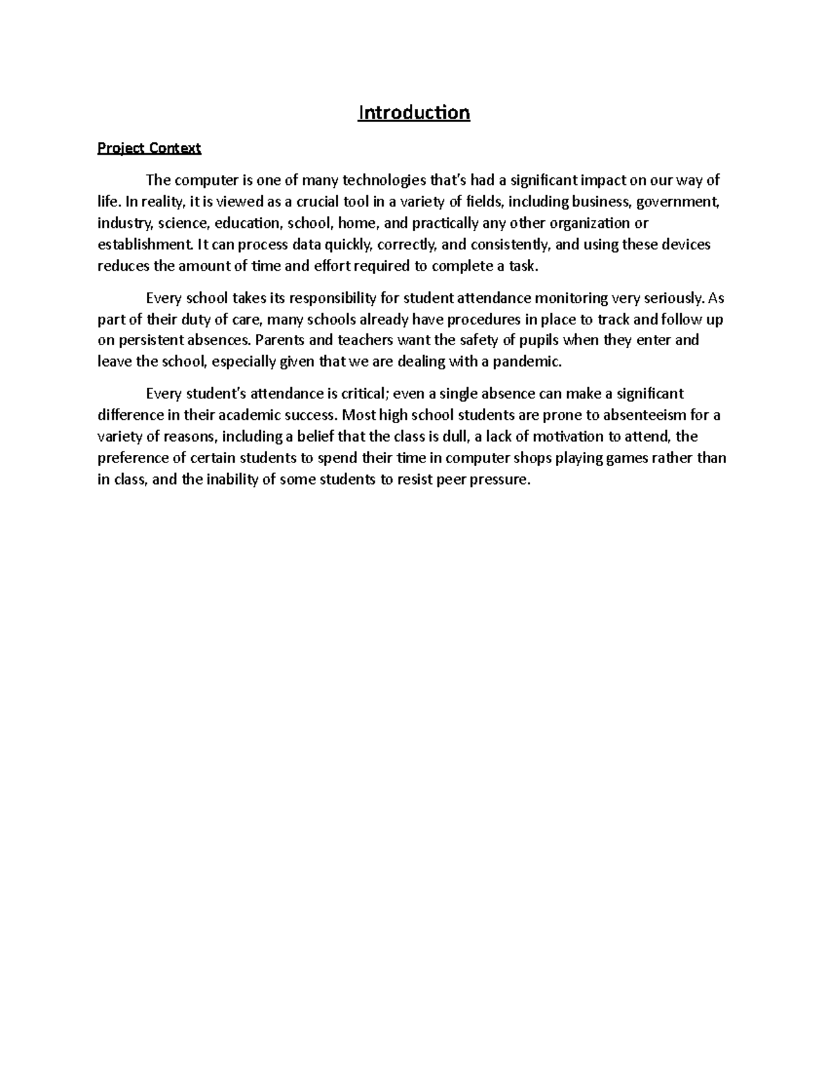 Introduction - Student Monitoring - Introduction Project Context The ...