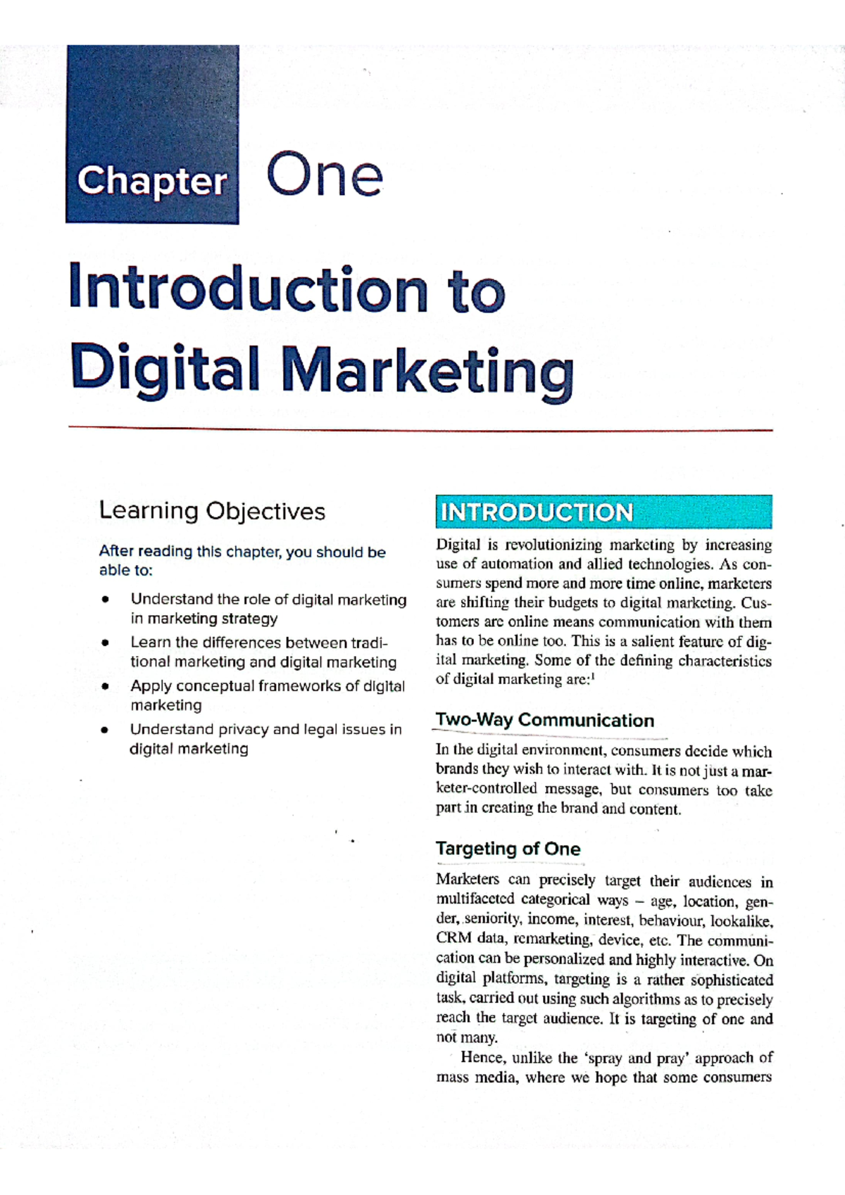 650408505 Digital Marketing Chapter 1 - Chapter One Introduction to ...