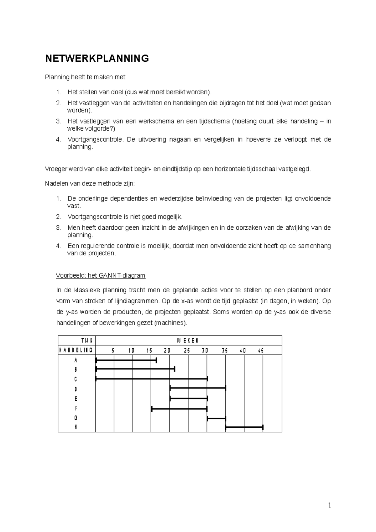 Netwerkplanning - oefeningen ivm PERT-planning - NETWERKPLANNING ...