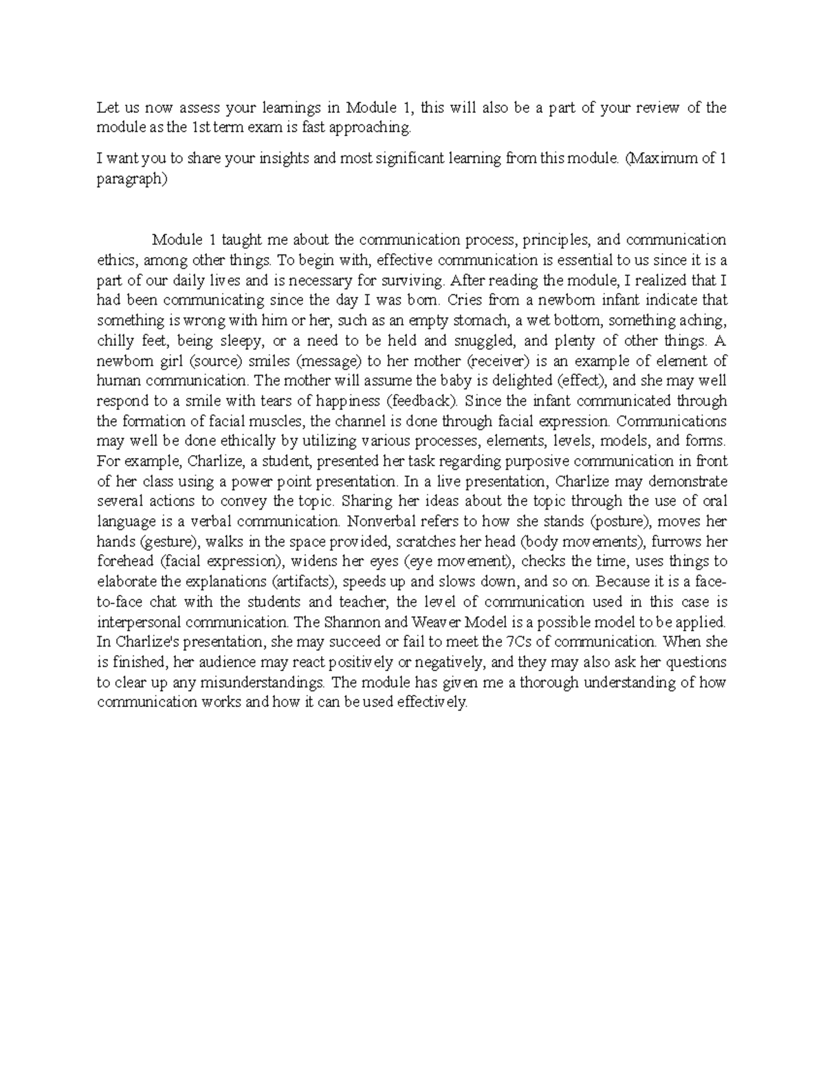 Take- Away from the Module - Let us now assess your learnings in Module ...