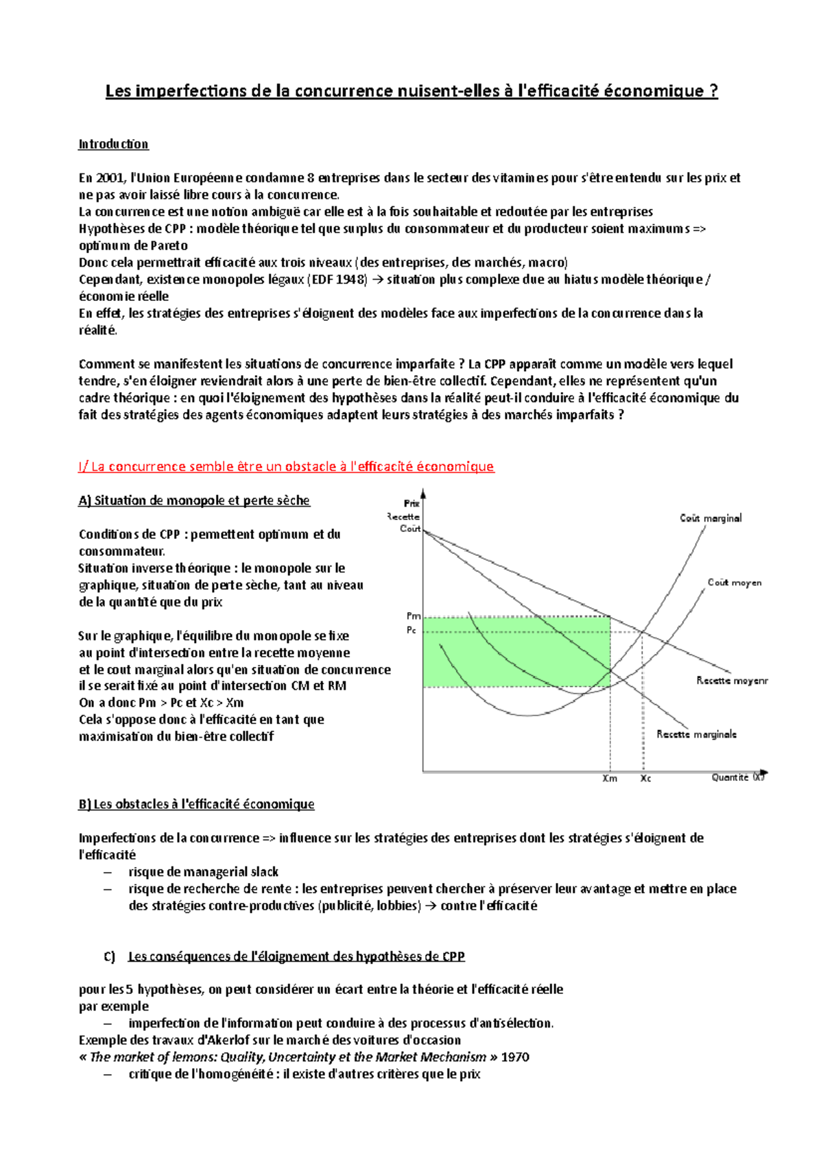 00 les imperfections de la concurrence nuisent elles à l'efficacité ...