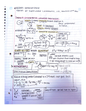 Physics 201 Chapter 7 - In class notes with given examples and quiz ...
