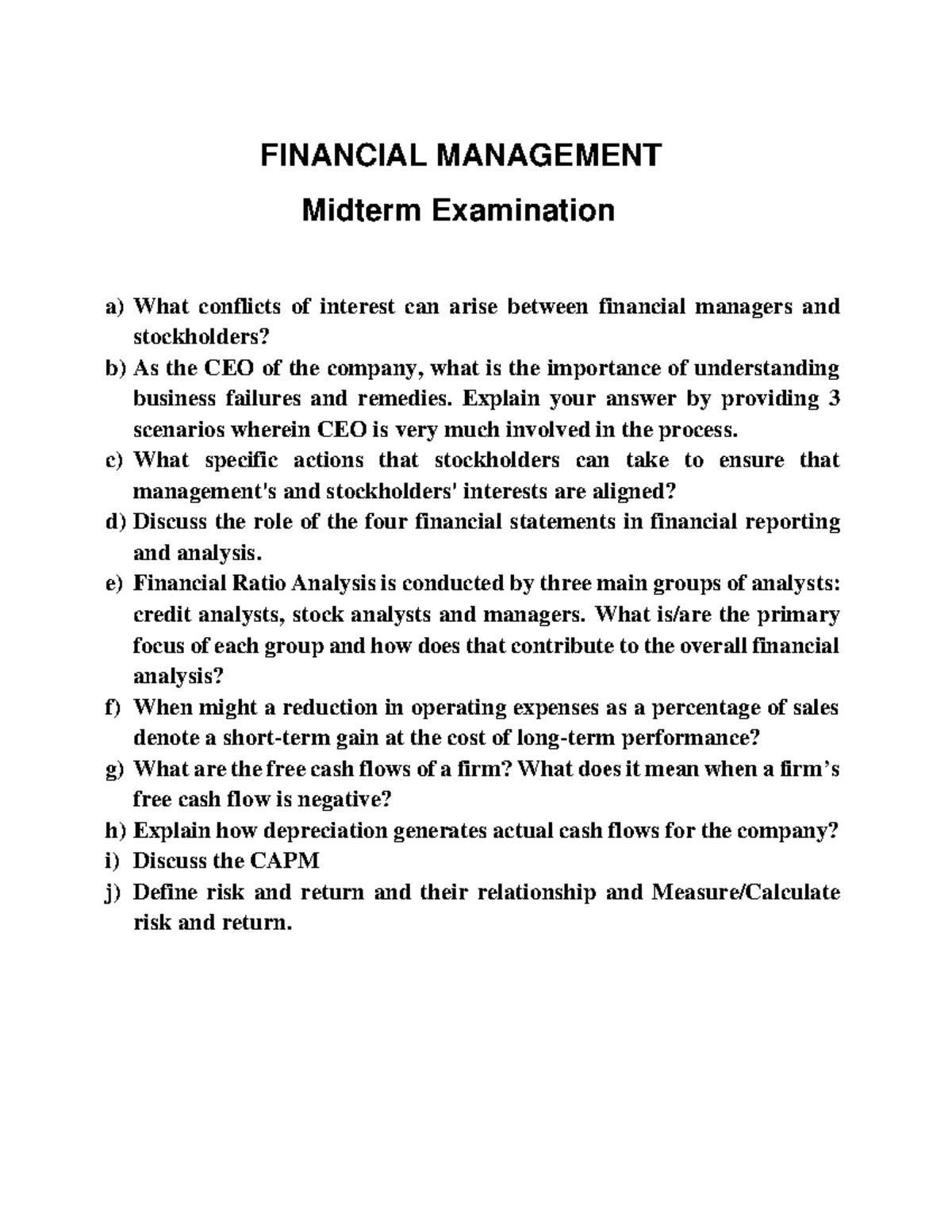 Financial Management Midterms EXAM ( Group 2) - FINANCIAL MANAGEMENT ...