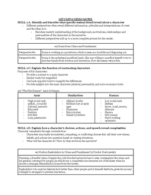 LIT UNIT 5 Video Notes - LIT UNIT 5 VIDEO NOTES SKILL 3: Explain the ...