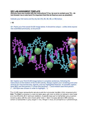 3B dry lab assignment - Lab 3B This is an iCn3D image of 6gch. Specifically, this image shows ...