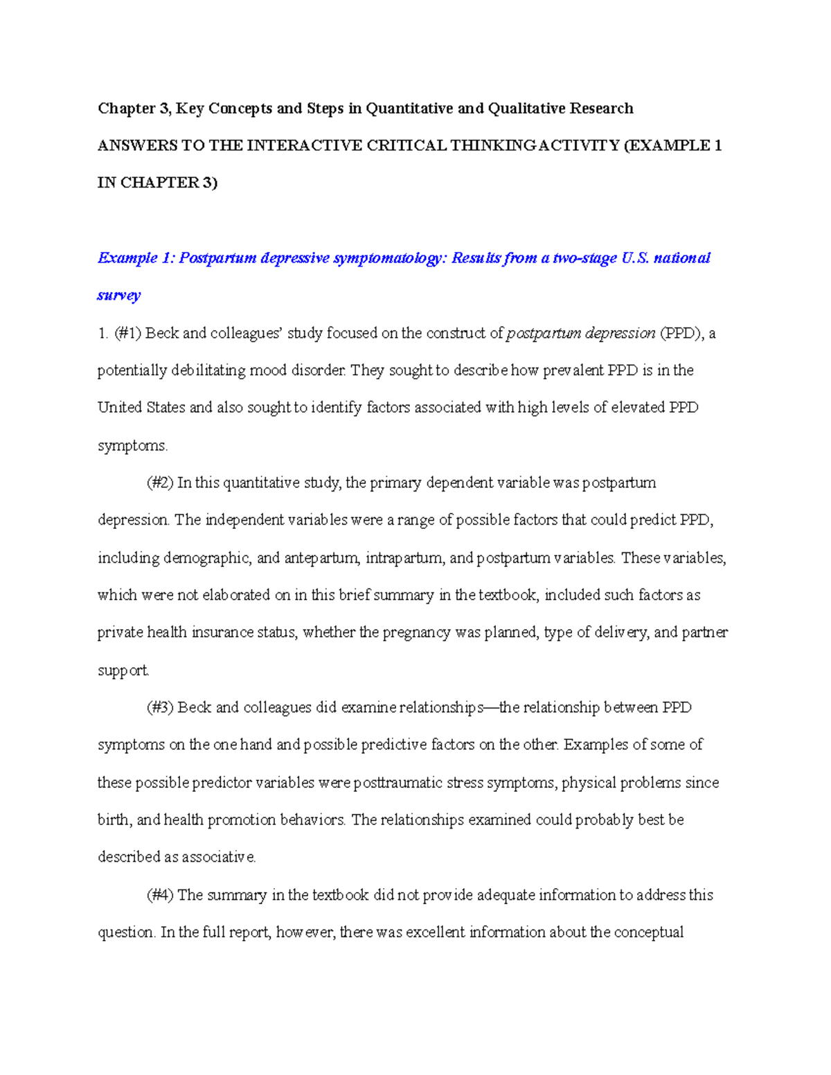 Ans ICTA Chapter 03 - Polit & Beck - Chapter 3, Key Concepts and Steps ...