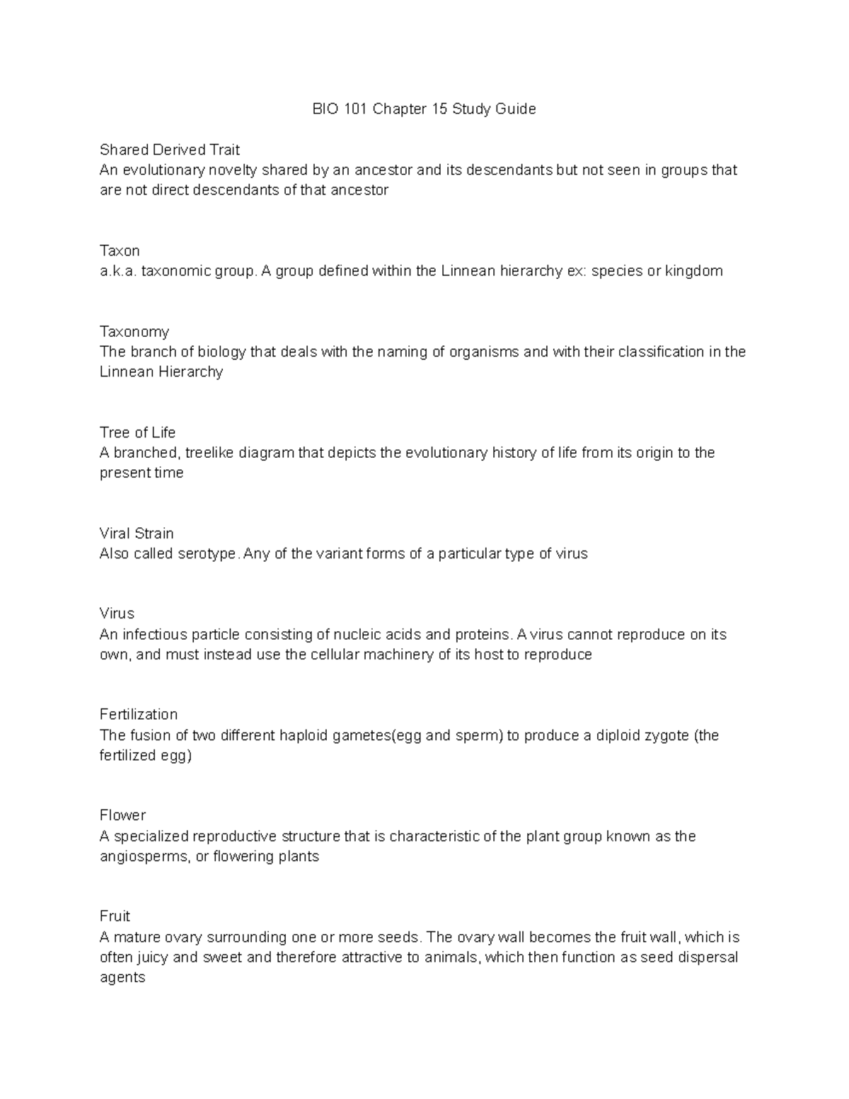 BIO 101 Chapter 15 - Biology practice quiz number 15 - BIO 101 Chapter ...
