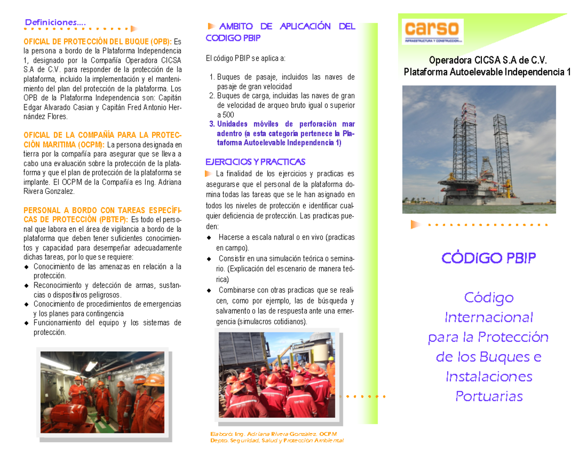 Codigo PBIP triptico - TRIPCTICO - CÓDIGO PBIP Código Internacional ...