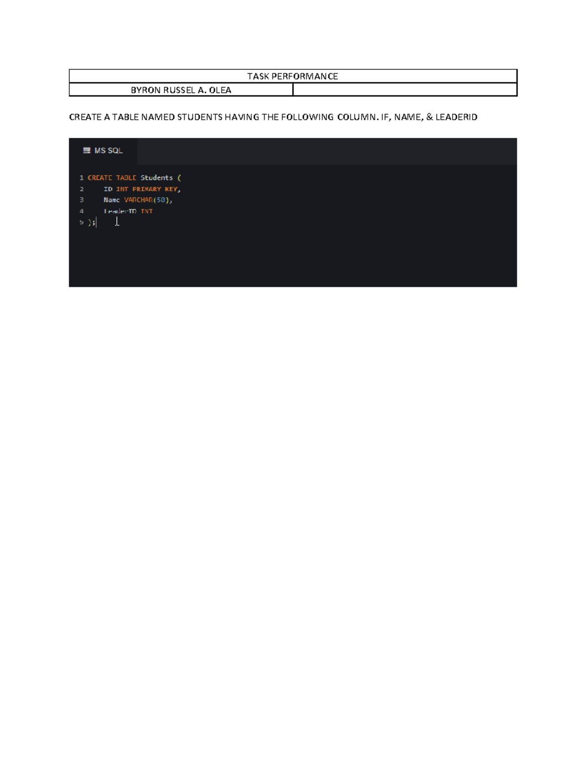 Advance Database Systems 02 Performance Task 1 Computer Engineering 7349